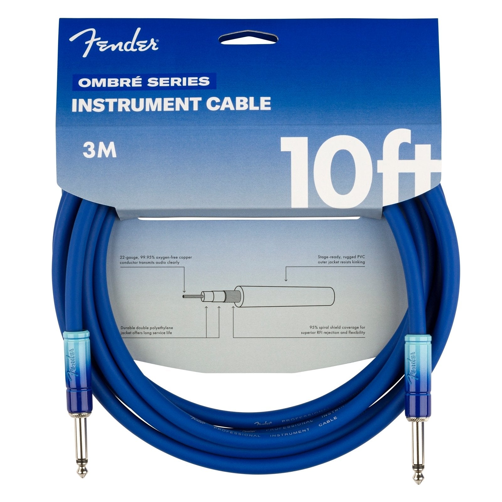Fender Ombré Series Straight to Straight Instrument Cable - 10 foot, B