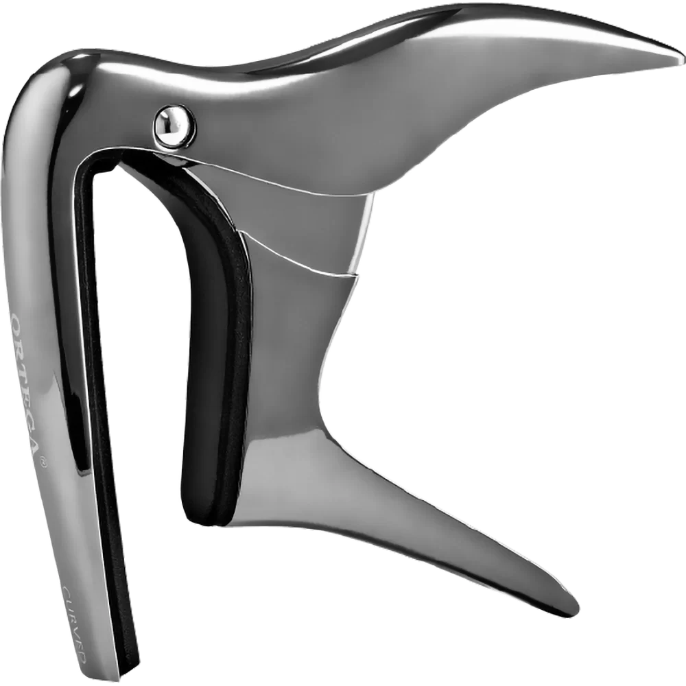 Ortega Curved Guitar Capo - Black Chrome