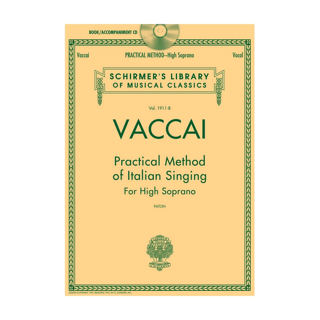 Vaccai Practical Method Of Italian Singing High Soprano