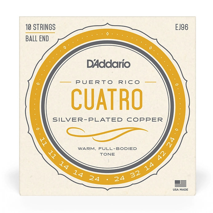 D'Addario Silver Plated Copper Puerto Rican Cuatro Strings 10 String S