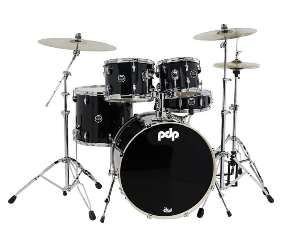 PDP Mainstage 5 Piece Drumset W/800 Series Hardware - Black Metallic-C